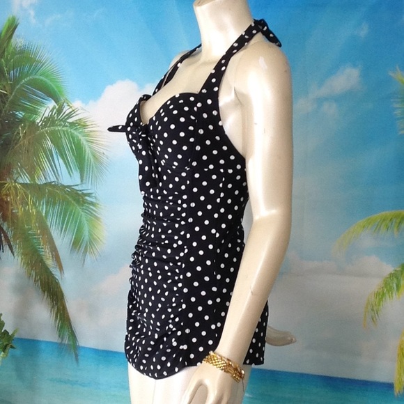 Merona | Swim | Merona Onepiece Black Polkas Dot Swimsuit | Poshmark